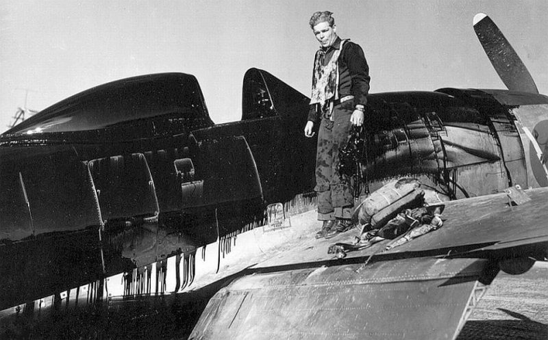 This P-47 miraculously managed to land after sustaining damage which ...
