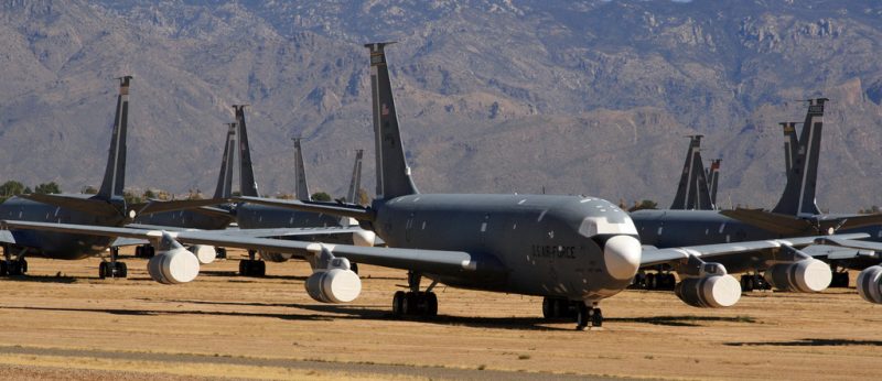 Aircraft storage yard in Arizona desert