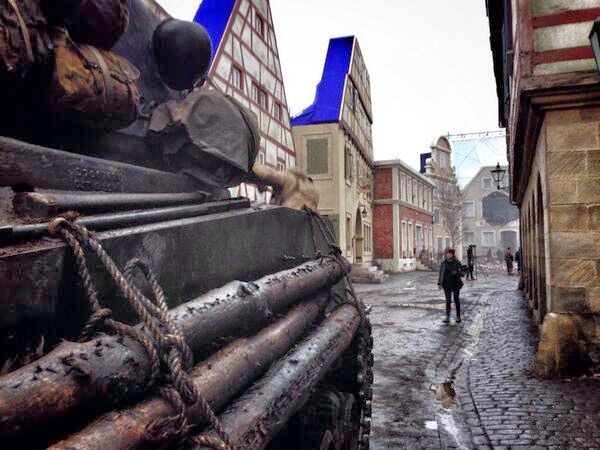 A ton of pictures from behind the scenes of the Fury film set