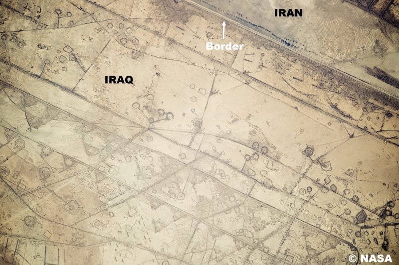 Remnants from Iraq-Iran war seen from space