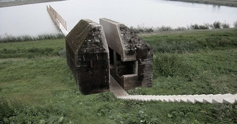 Amazing! WWII Bunker Cut In Half To Create War Memorial