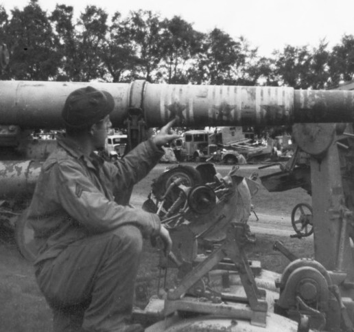 Captured German Armour and Equipment dump in Normandy