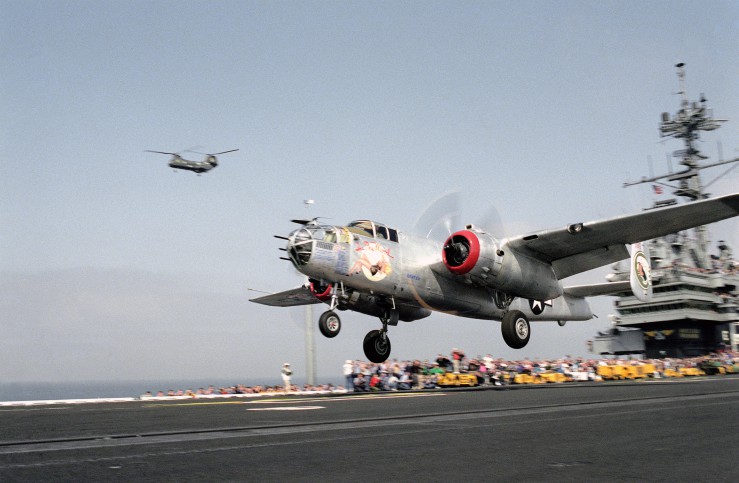 Seen this before?? In 1992 B-25s Take Off From A Carrier Once More To ...