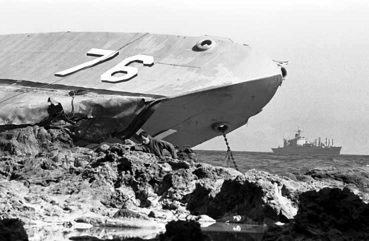 Death of the Former WWII warship USS Booth, shipwrecked on the rocks ...