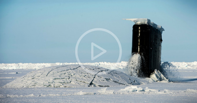 Massive US Submarines Breaking Through Ocean of Ice in the Arctic ...