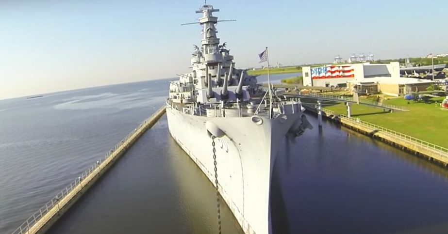 Amazing Drone Footage of A Mighty American Battleship - USS Alabama ...
