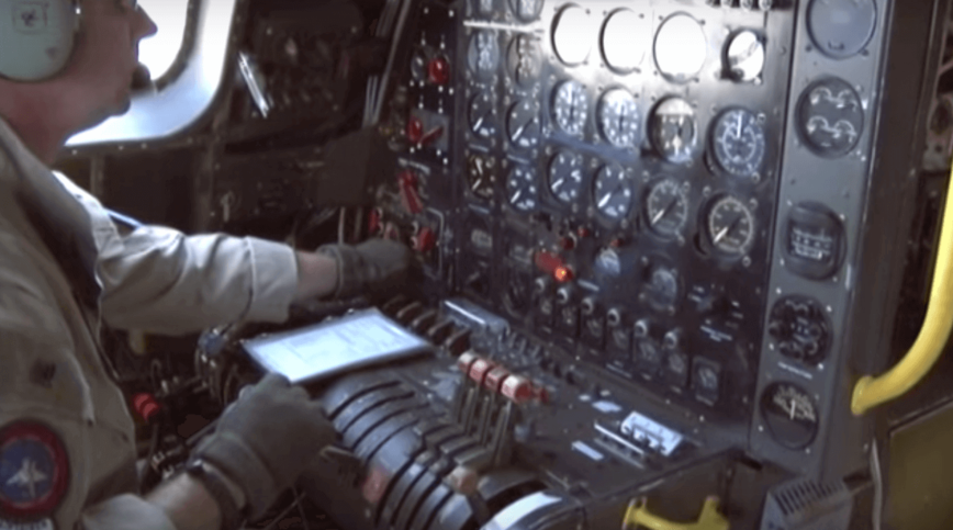 Boeing B-29 "Fifi" Cockpit Checklist Run-through, Engine Start and Take ...
