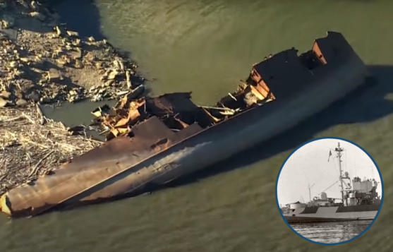Low Mississippi River Water Levels Reveal Sunken WWII Ship | War ...