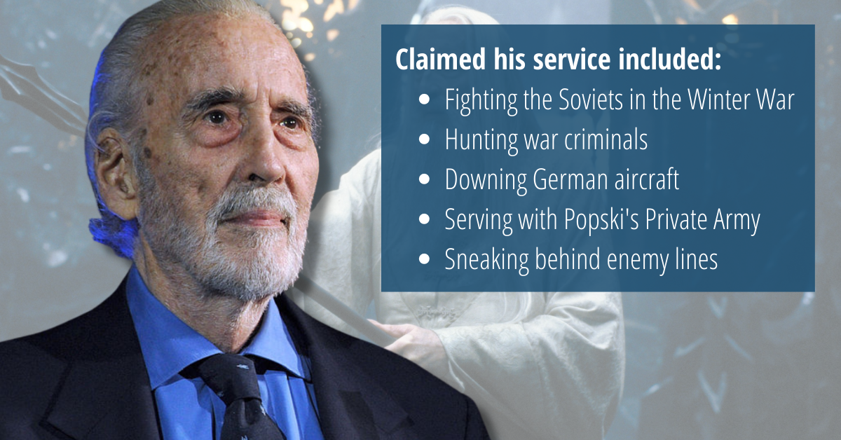 Fact or Fiction: Did Christopher Lee Embellish His World War II Service ...