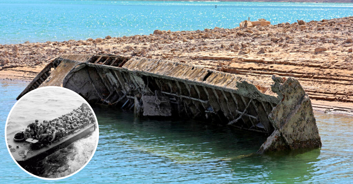 Megadrought Reveals Sunken WWII-Era Higgins Boat in Lake Mead | War ...