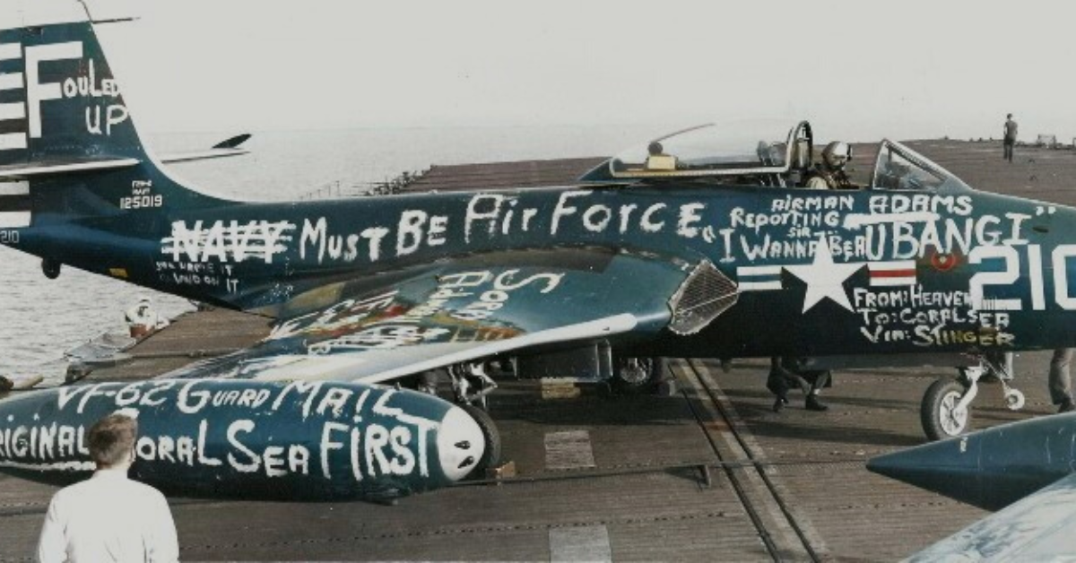 Naval Aviators Graffiti Jet Fighter After Pilot Lands On the Wrong ...