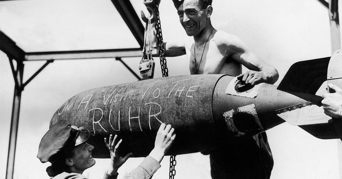 RAF Members Preparing to Bomb German Industry Targets During the Battle ...