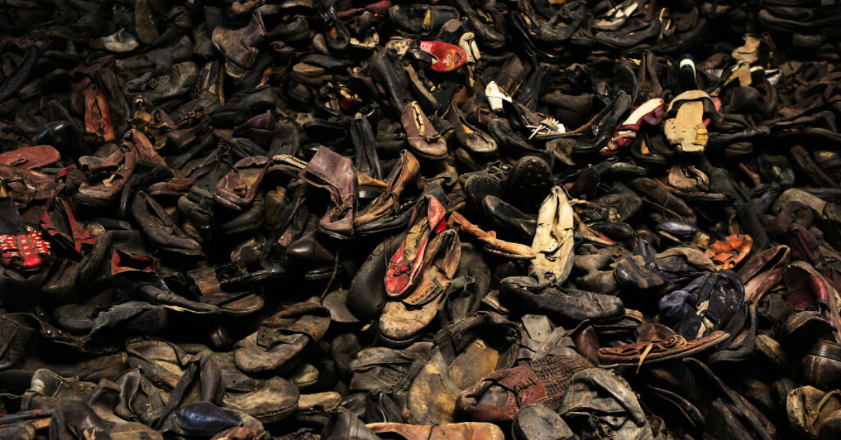 Mass Piles of Shoes Represent the Number of Jewish Dead at Auschwitz